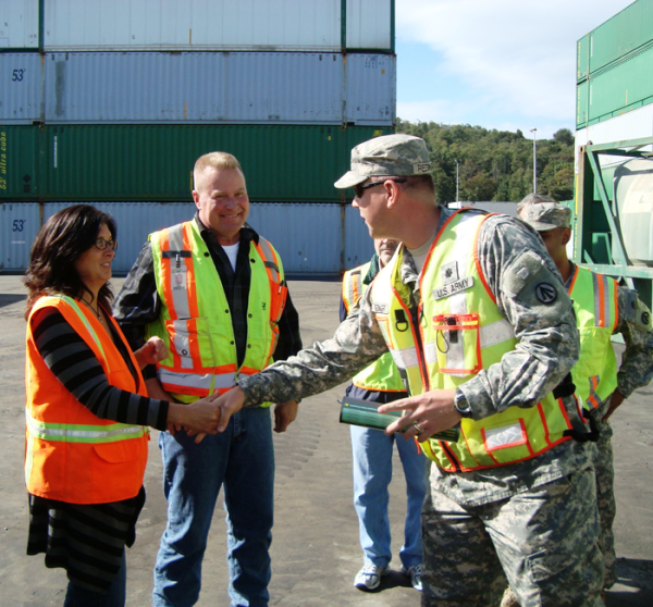 U.S. Army transportation group visits Alaska Marine Lines