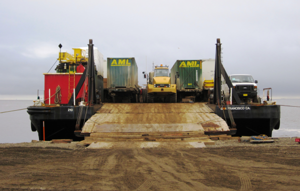 Multi-modal beach delivery for Olgoonik project at Wainwright